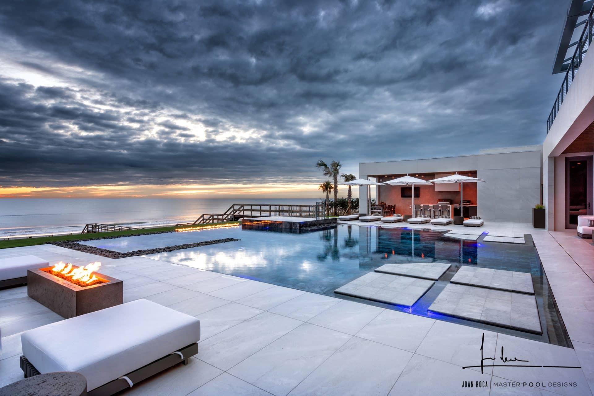 Custom Swimming Pool Design Ponte Vedra With Fire Feature
